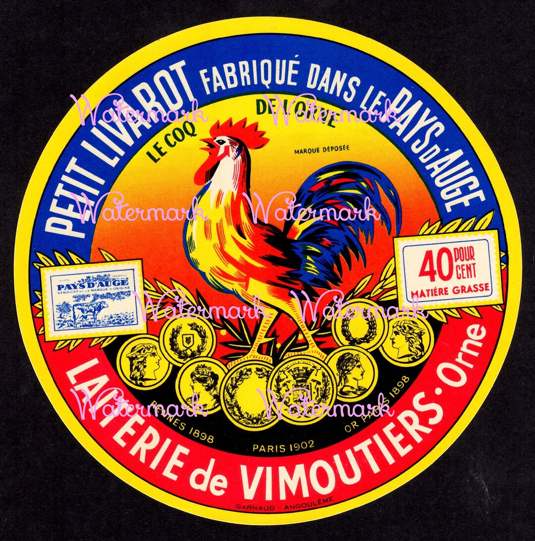 Vintage Little French Rooster Label. Instant Digital Download - Etsy