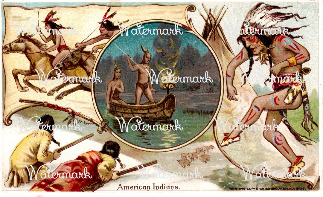 Vintage Native American, American Indian, Pastimes, Dancing, Games ...