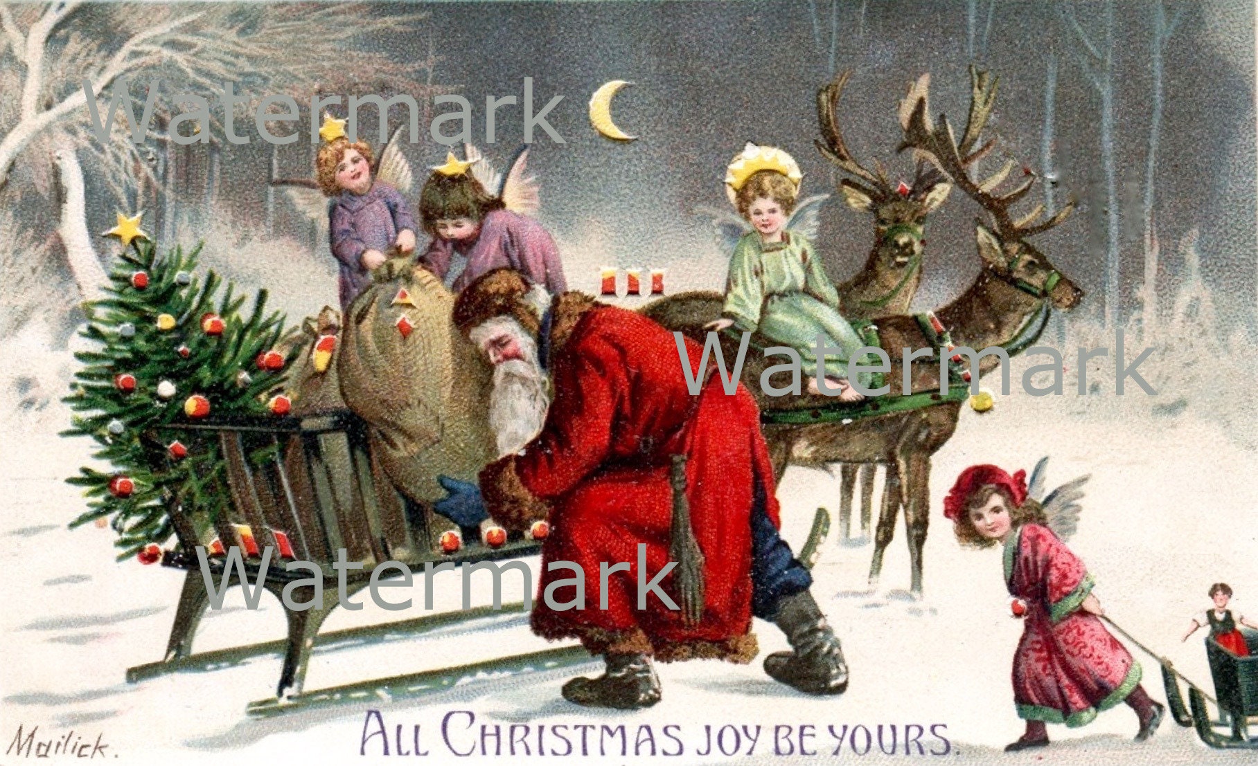 Victorian Santa And His Sleigh
