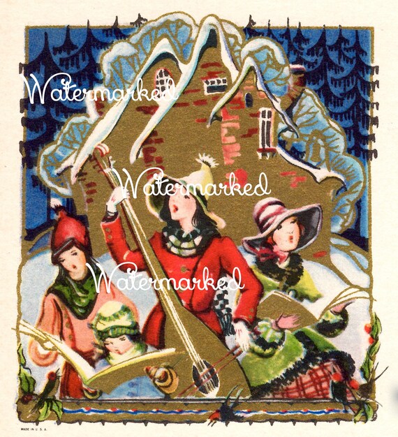Vintage Art DecoAll Girl Minstrel Carolers. Sofortiger - Etsy
