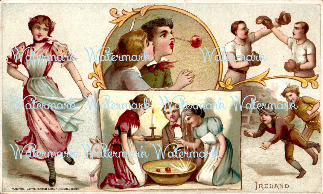 Vintage Old World Irish Pastimes, Boxing, Dancing, Games,trade Card ...