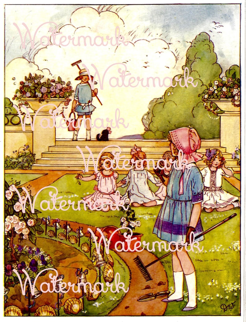 Vintage Nursery Rhyme Mary Mary Quite Contrary. Antique Book ...