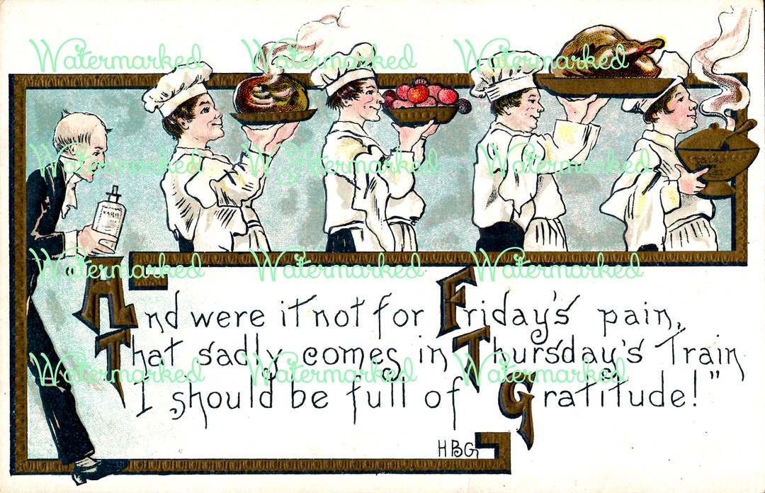 Vintage Thanksgiving Chefs & Poem. Instant Digital Download - Etsy
