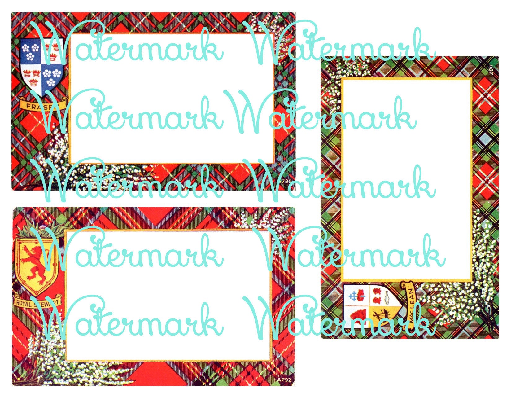 Vintage Victorian Scottish Clan Tartan "frames" for Your Photos ...