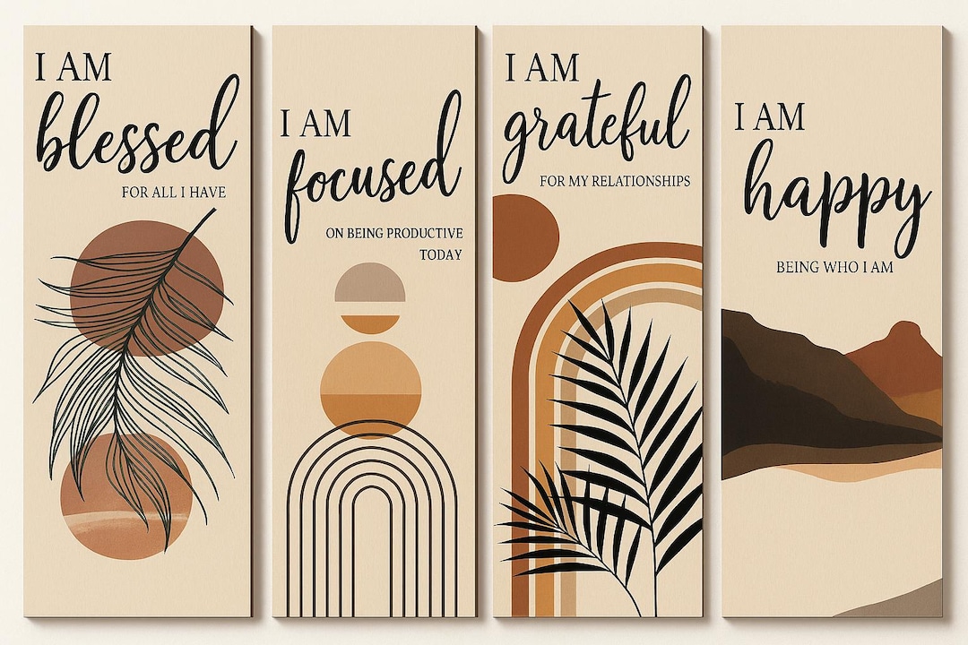 Boho Affirmation Wall Art Set - Etsy