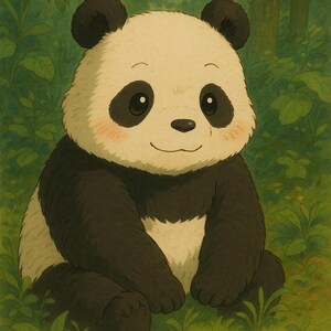 Studio Ghibli Inspired Panda Poster Printable | Cute Wall Art for ...