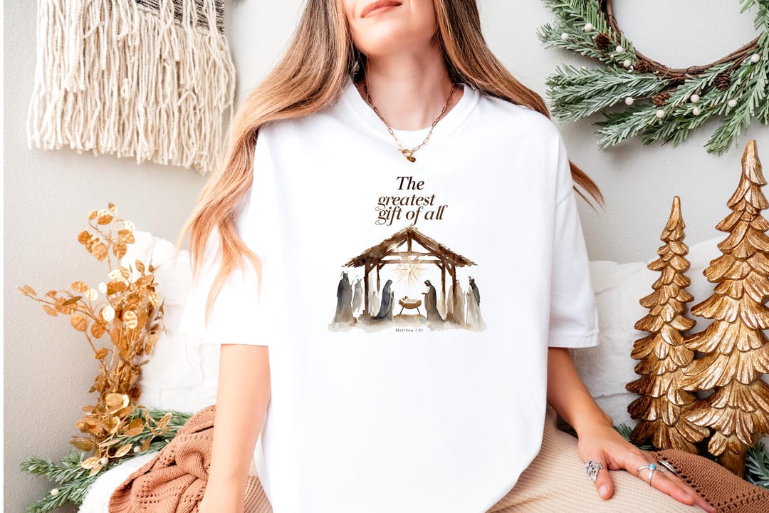 Epiphany Jesus Tshirt, Nativity Scene Jesus Birth Shirt, Jesus Nativity ...