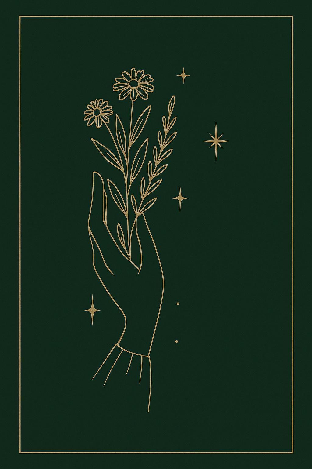 Herb Witch Printable Art Set Botanical Green and Gold Wall Decor ...