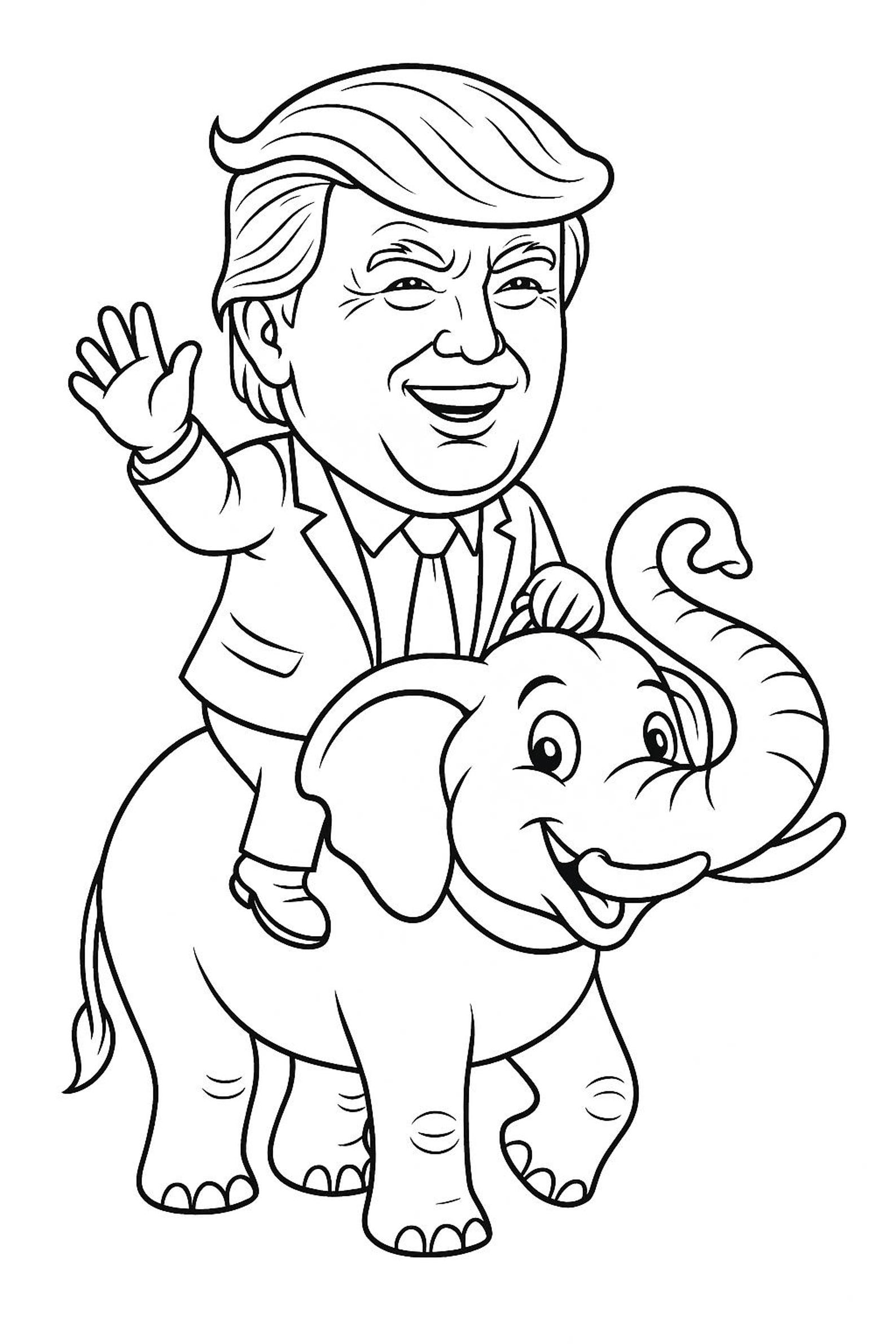 Trump Coloring Book, Patriotic Coloring Pages, 4th of July Kids ...