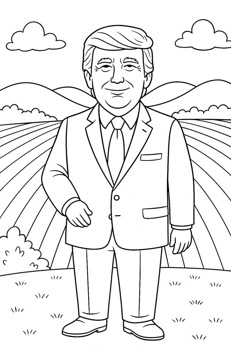 Trump Coloring Book, Patriotic Coloring Pages, 4th of July Kids ...