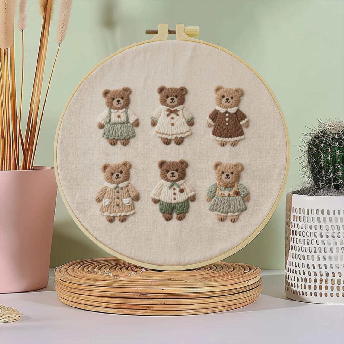 Bear Embroidery Kit, Beginner Embroidery Kit, Starter Embroidery ...