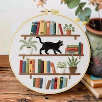 White Cat Bead Embroidery Kit Kitten With Flower Needlepoint Tapestry ...