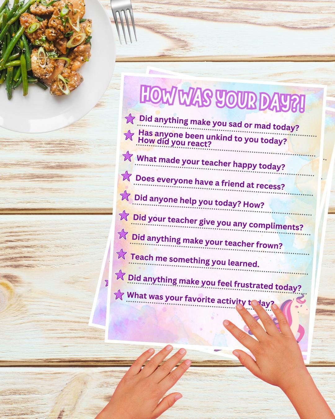 How Was Your Day?! Printable Conversation Starters for Kids | Unicorn ...