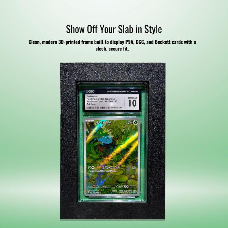Graded Card Frame for PSA, CGC, BGS Slabs | 3D Printed Display Stand or ...