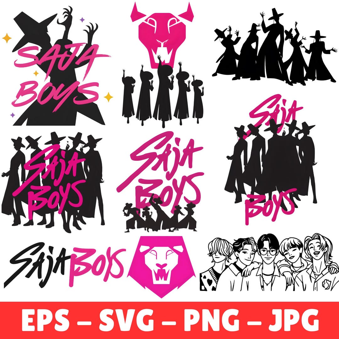 Kpop Demon Hunters Logos, Saja Boys Cosplay, Saja Boys Vector ...