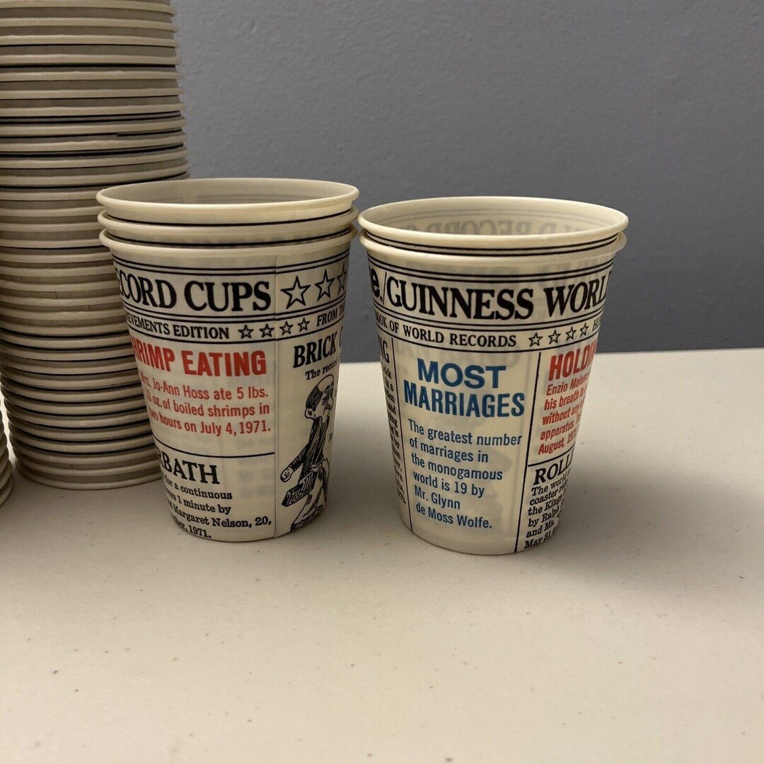 77 Dixie Guinness World Record Cups 1975 #185 Waxed Paper Vintage - Etsy