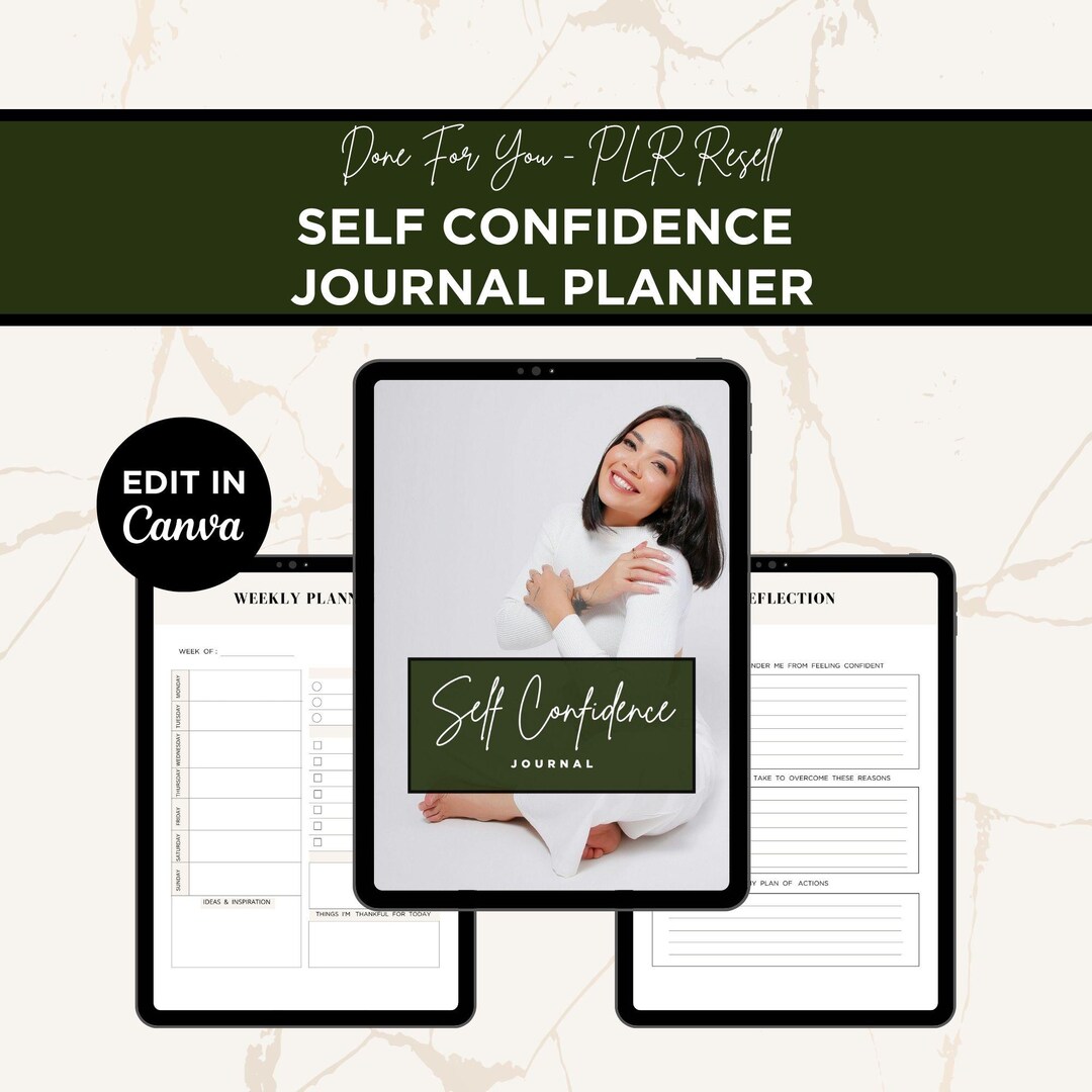 Self Confidence Journal Template: 30-page Canva Planner (PLR, Printable ...