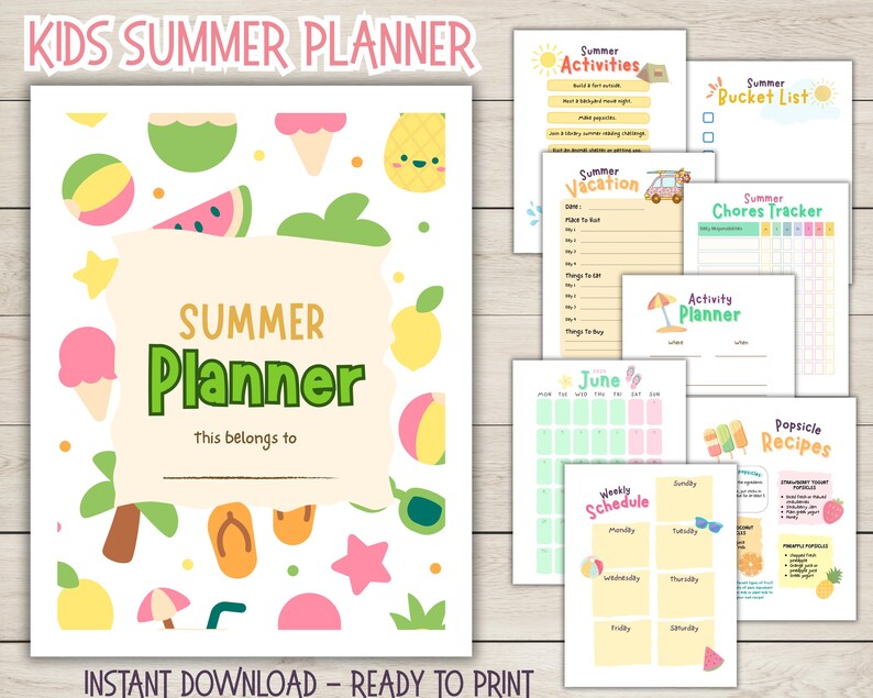 2025 Kids Summer Planner, Printable Summer Planner, Activity Book ...