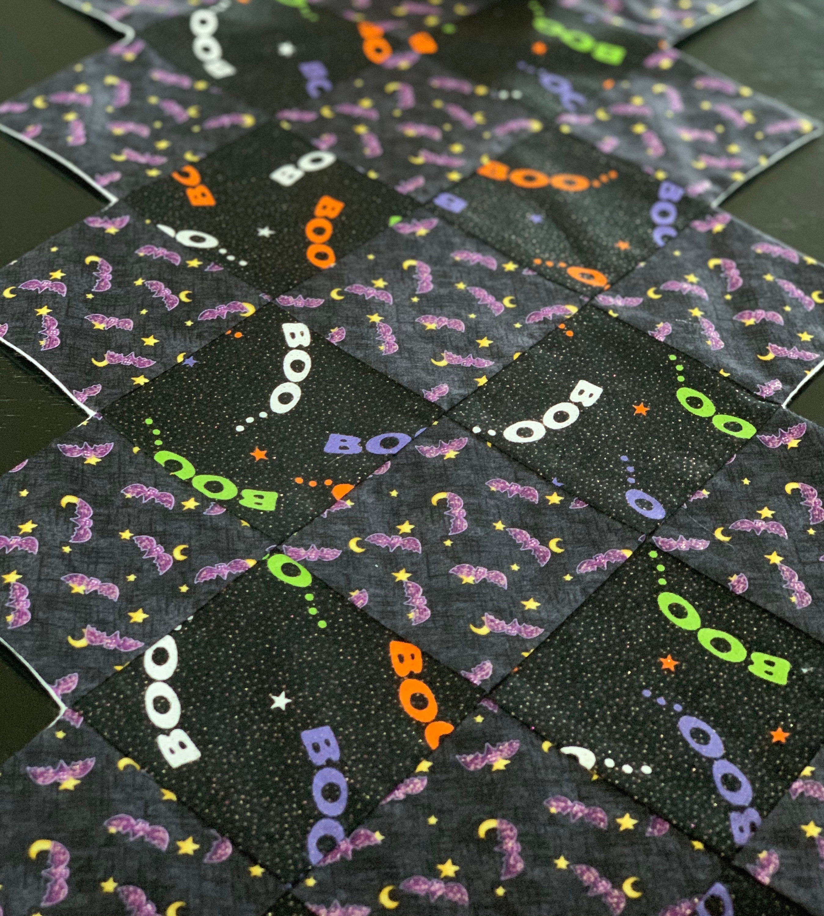 Black and Boo Halloween Table Runner Sparkly Table Runner - Etsy