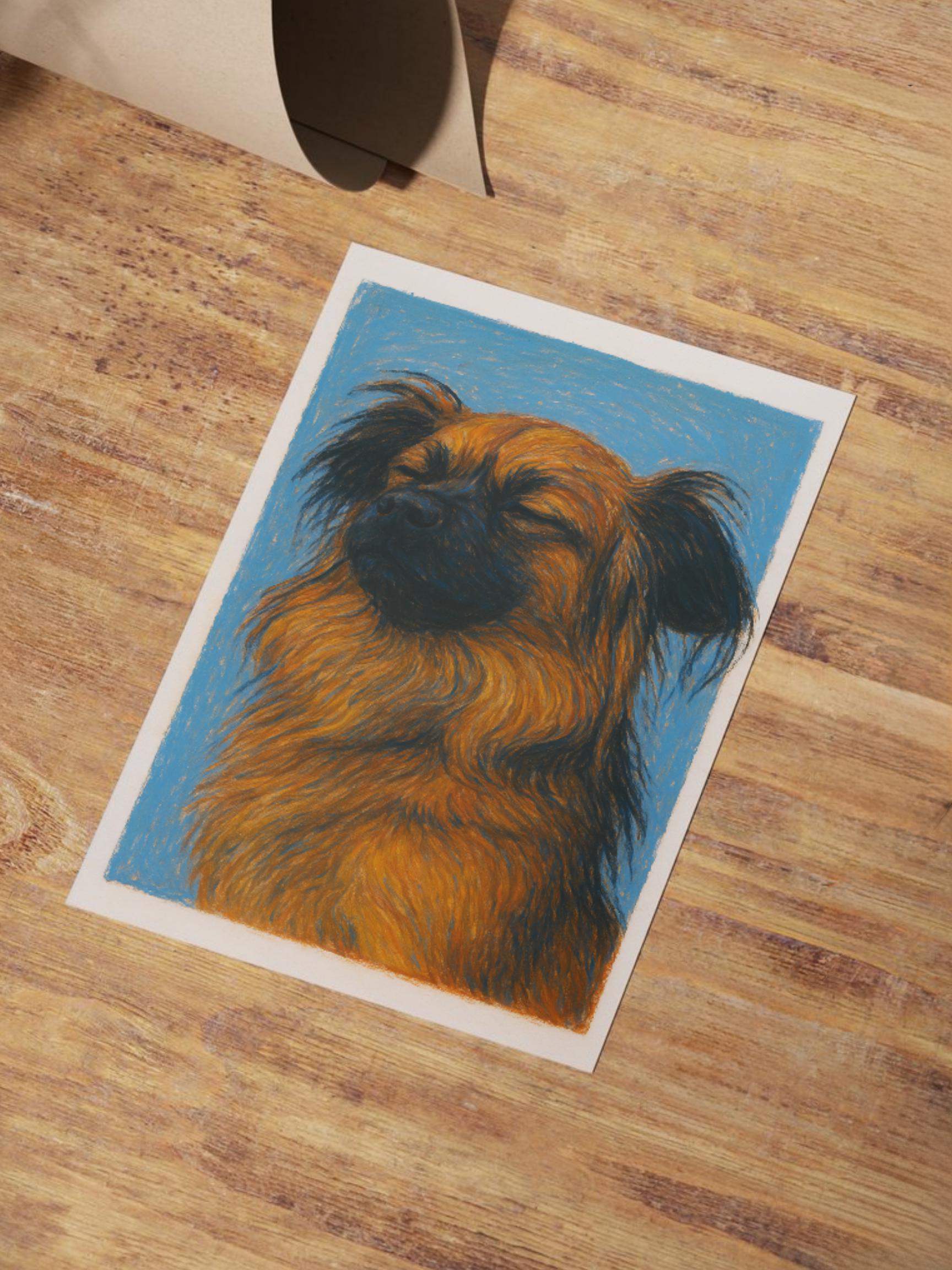 Oil Pastel Style Dog Portrait – Custom Pet Art in Unique Textured ...