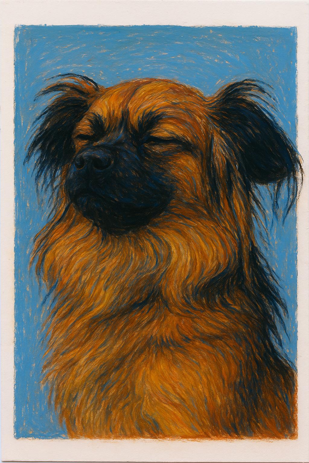 Oil Pastel Style Dog Portrait – Custom Pet Art in Unique Textured ...