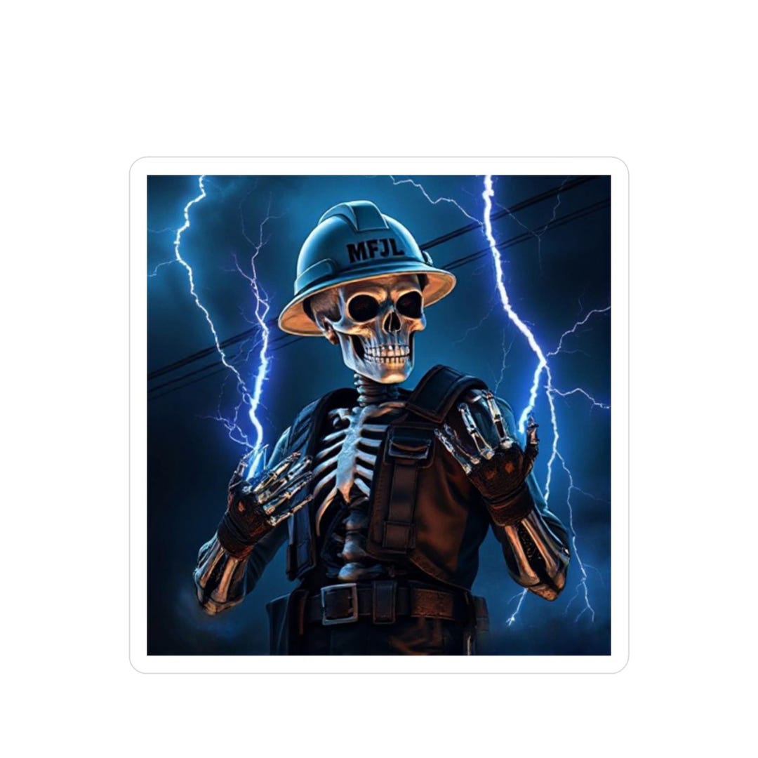 MFJL Sticker, Skeleton and Lightning Bolts - Etsy