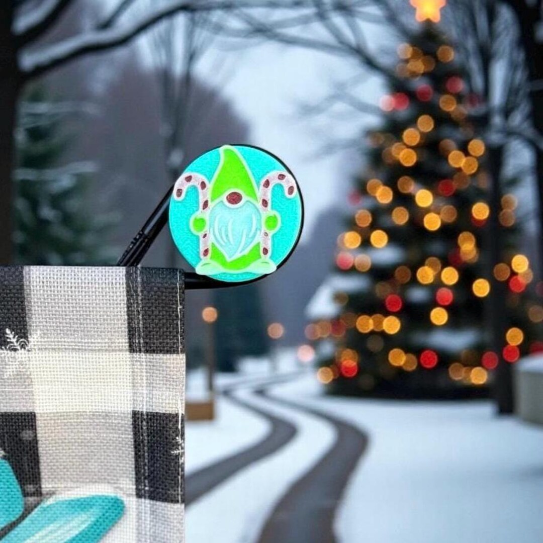 Candy Cane Gnome Flag Guardian Button – Windproof Your Garden Flags ...