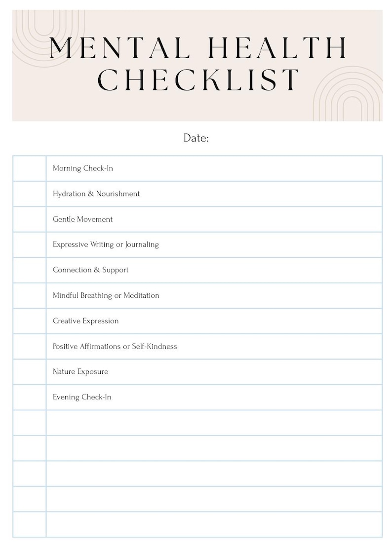 Mental Health Checklist – Prioritize Your Well-being - Etsy