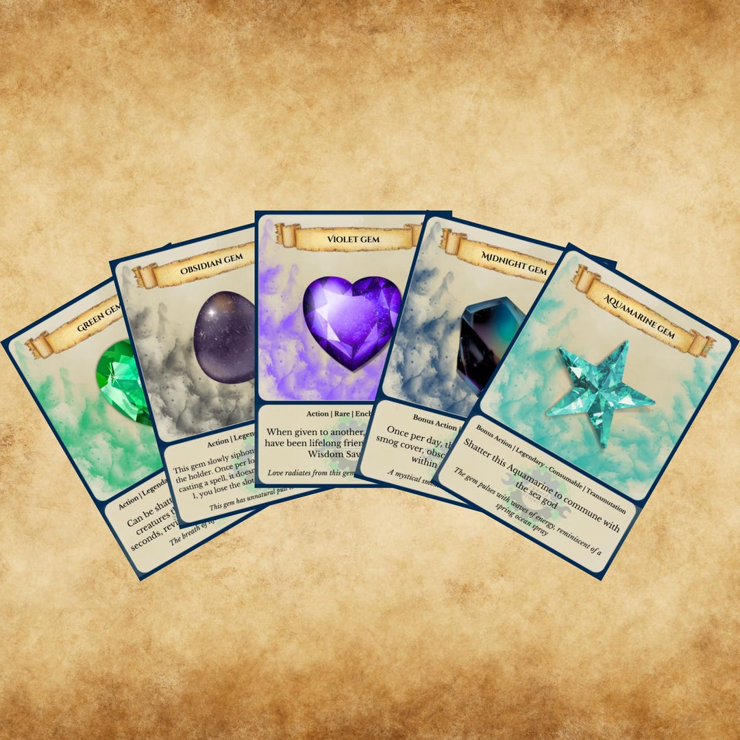 Dnd 5e Magic Gem Item Cards: Gems of the Void Vol. 3 (printable Digital ...