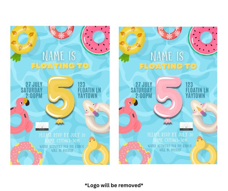 Floating to 5 Birthday Invitation - Etsy