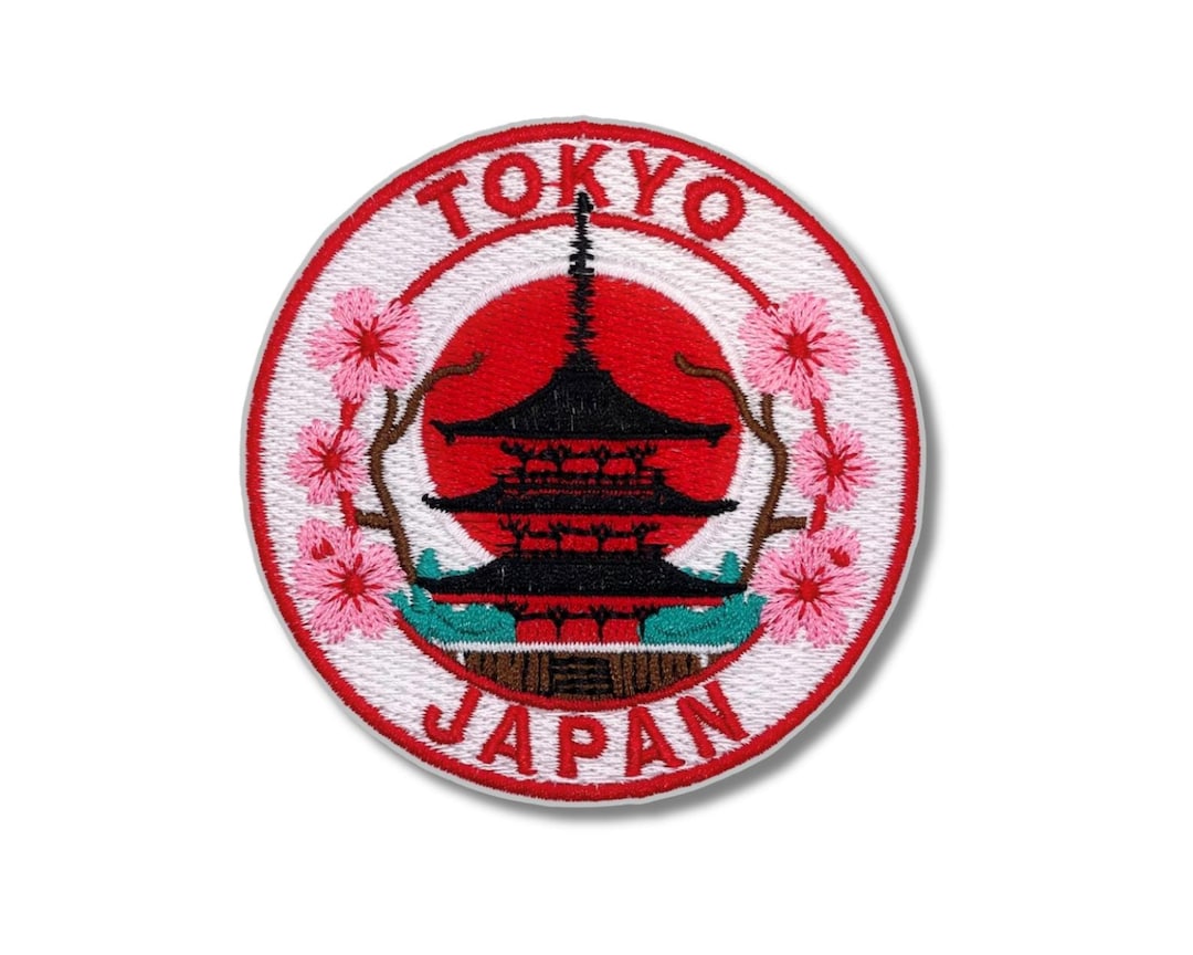 Tokyo Japan Patch | Pagoda & Cherry Blossom Souvenir Embroidered Patch ...
