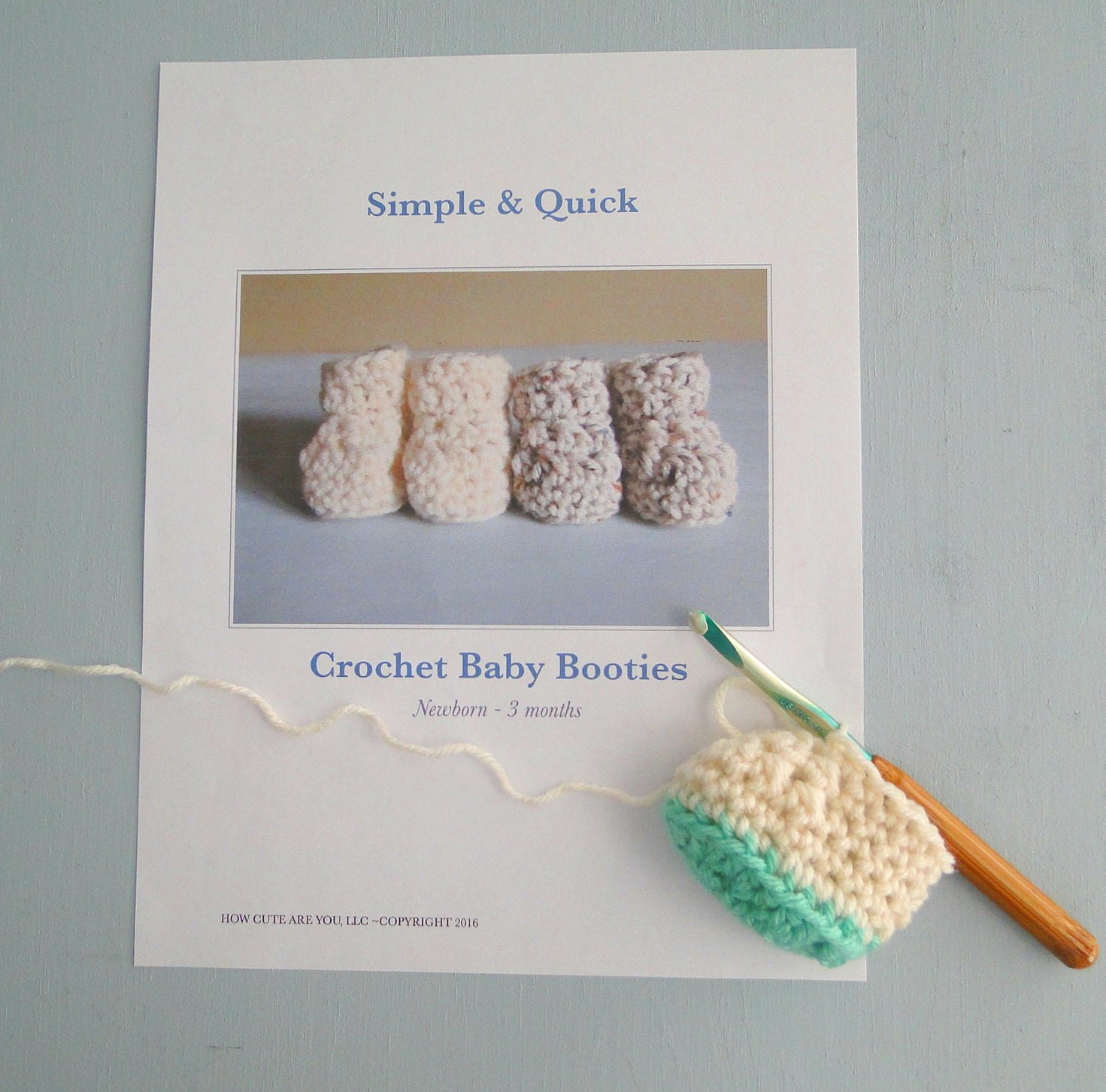 Easy Crochet Bootie Pattern Quick Easy Crochet Pattern 0-3 - Etsy Australia
