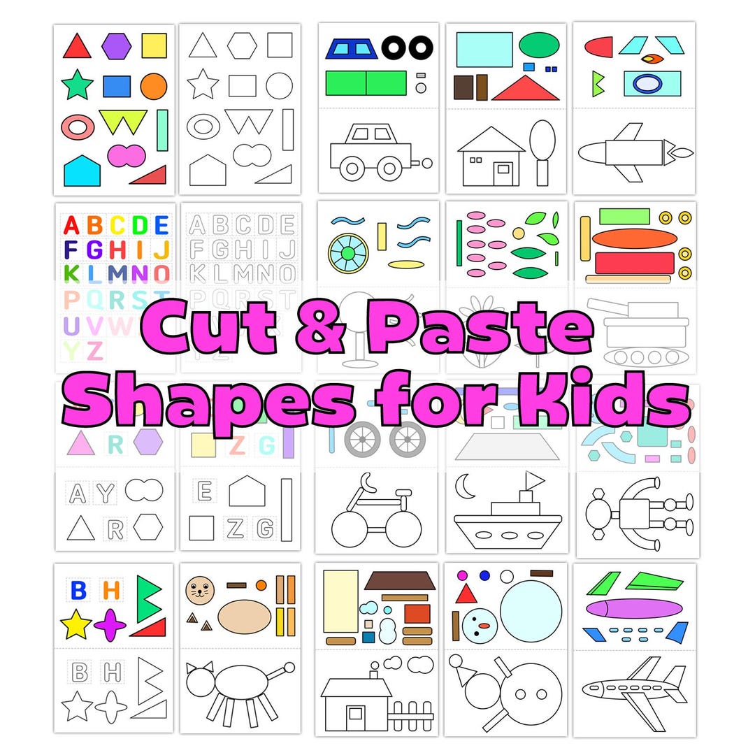 Montessori-inspired Cut and Paste Shapes Activity Bundle – 20 Pages ...