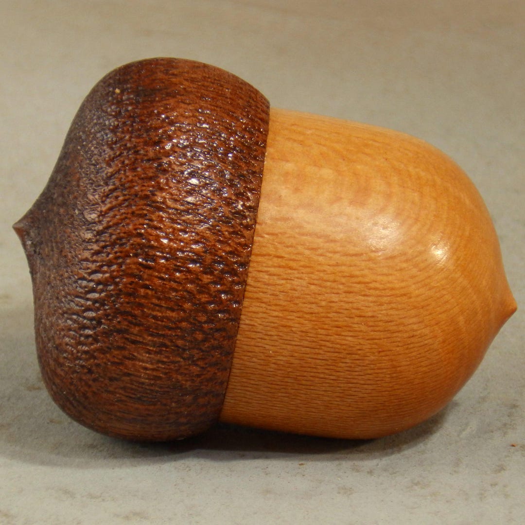 Acorn Box Turned From Black Walnut and Sycamore Woods Textured ...