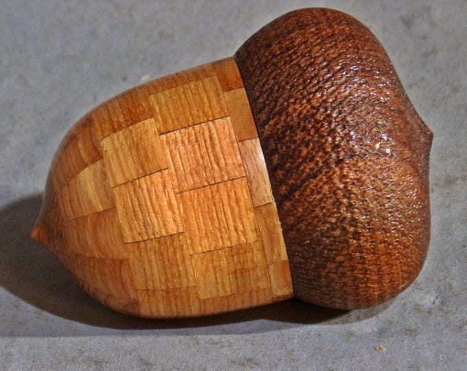Segmented Acorn Box With Black Walnut Cap and Elm Wood in Bottom ...