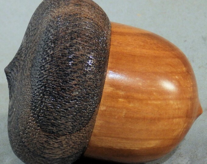 Acorn Box Turned From Black Walnut and Pear Woods - Textured, Threaded ...
