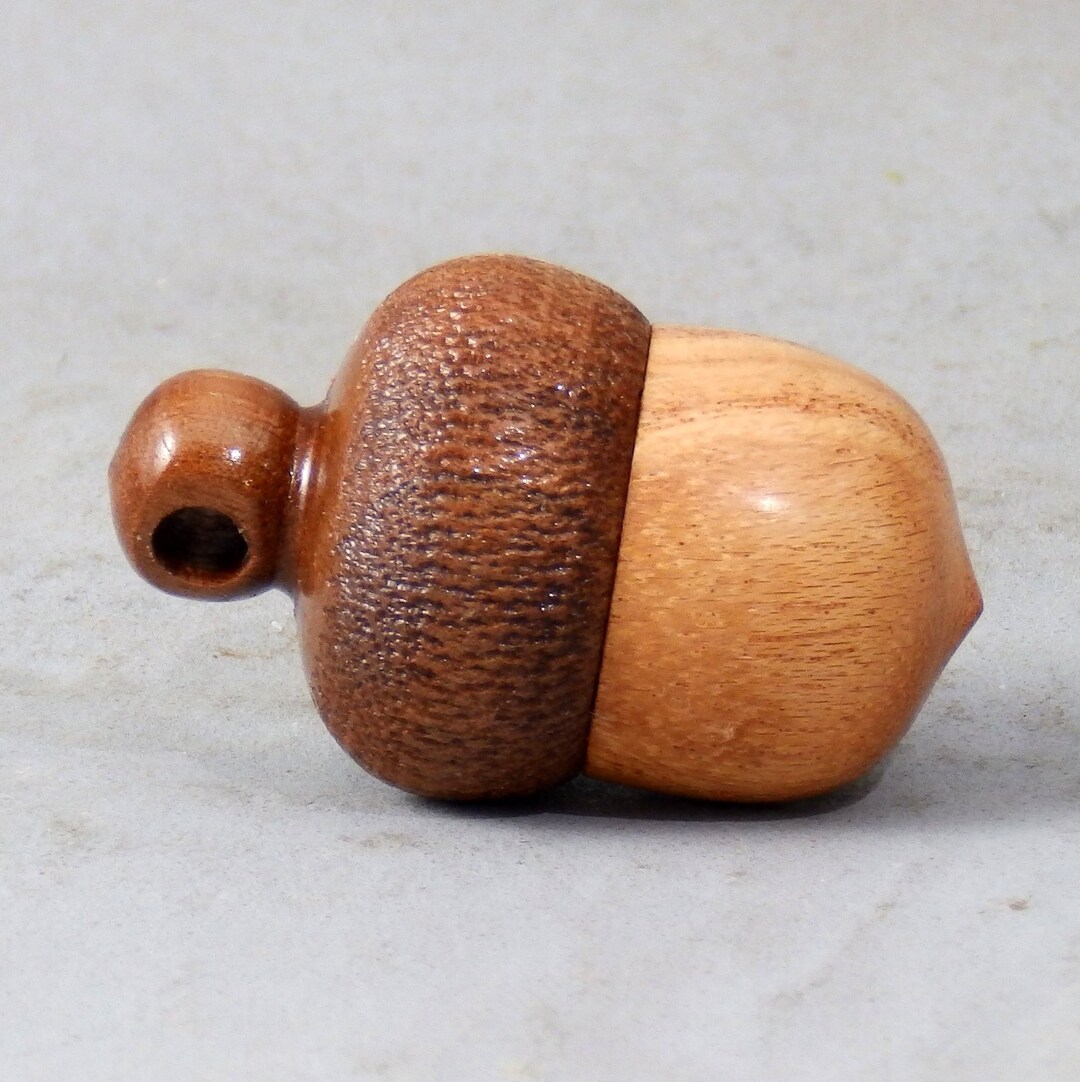 Miniature Acorn Pendant | Black Walnut and Honey Locust | Threaded Lid ...