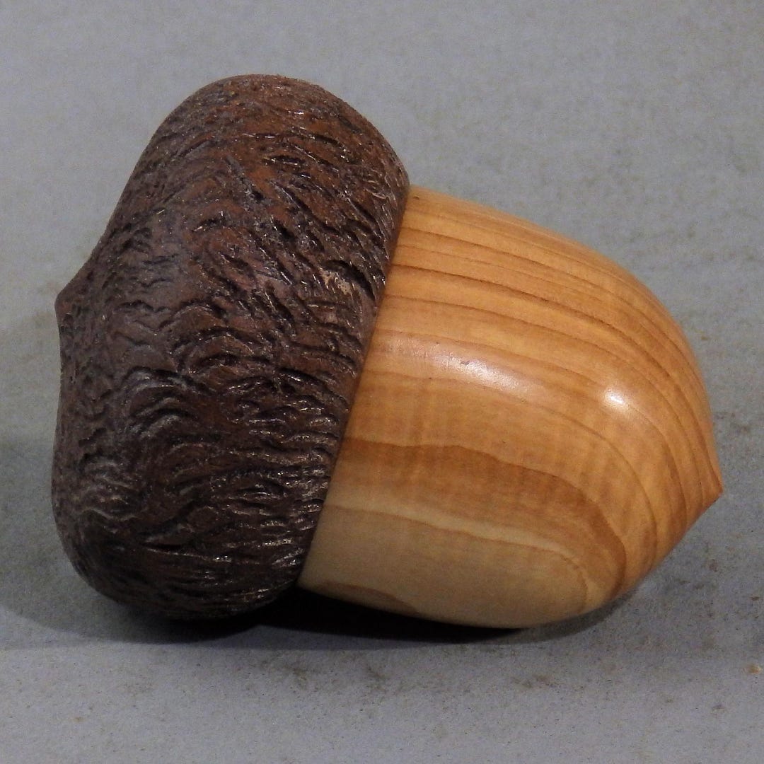 Acorn Box Turned From Black Walnut and Lilac Woods - Hand Textured ...