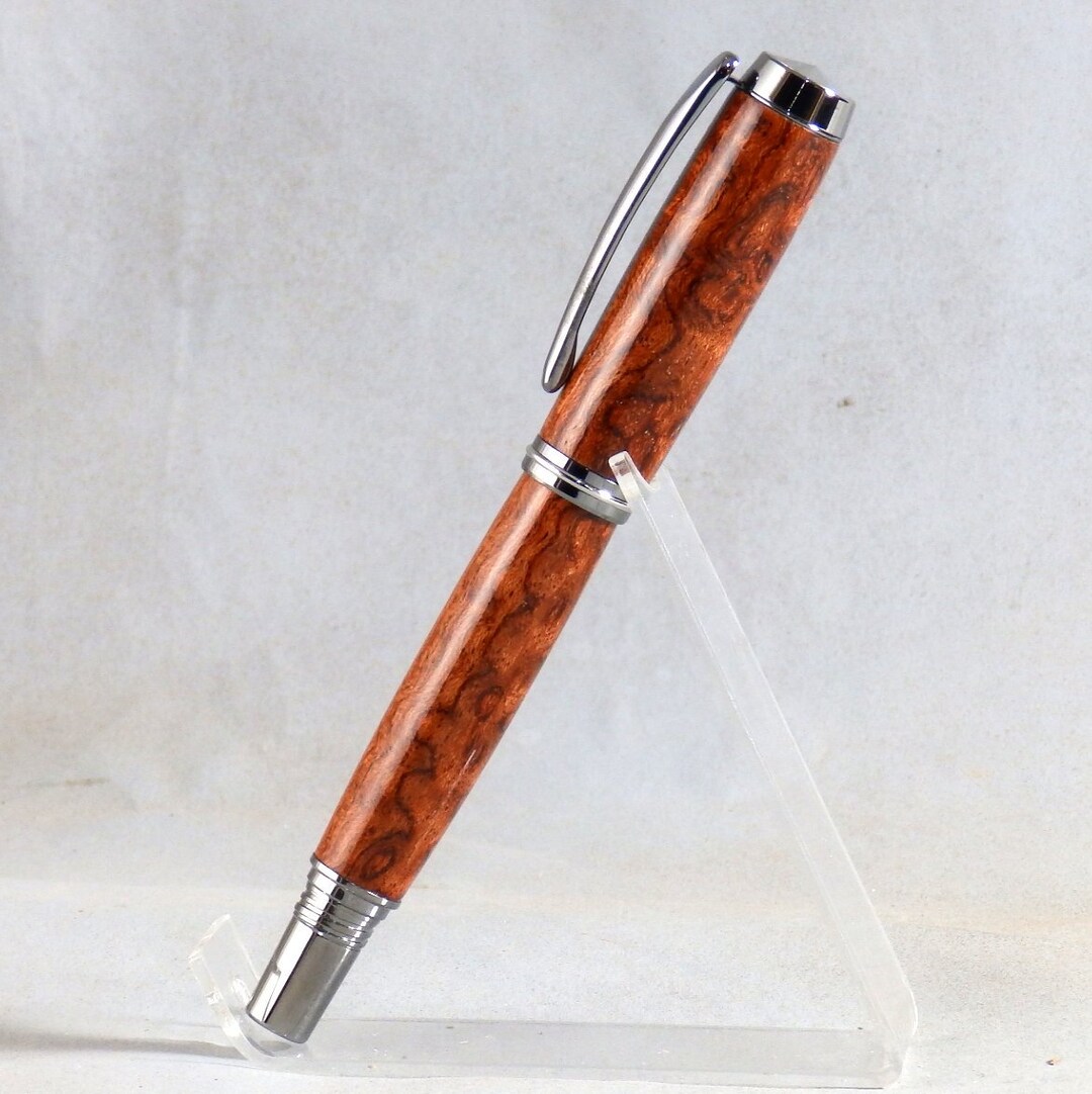Highly Figured Bubinga Wood Rollerball Pen Elegant Roller Ball Pen Rare ...