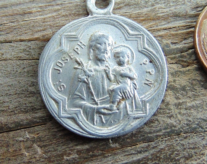 St. Joseph Du Mont Royal Antique Catholic Medal or Pendant Aluminum ...