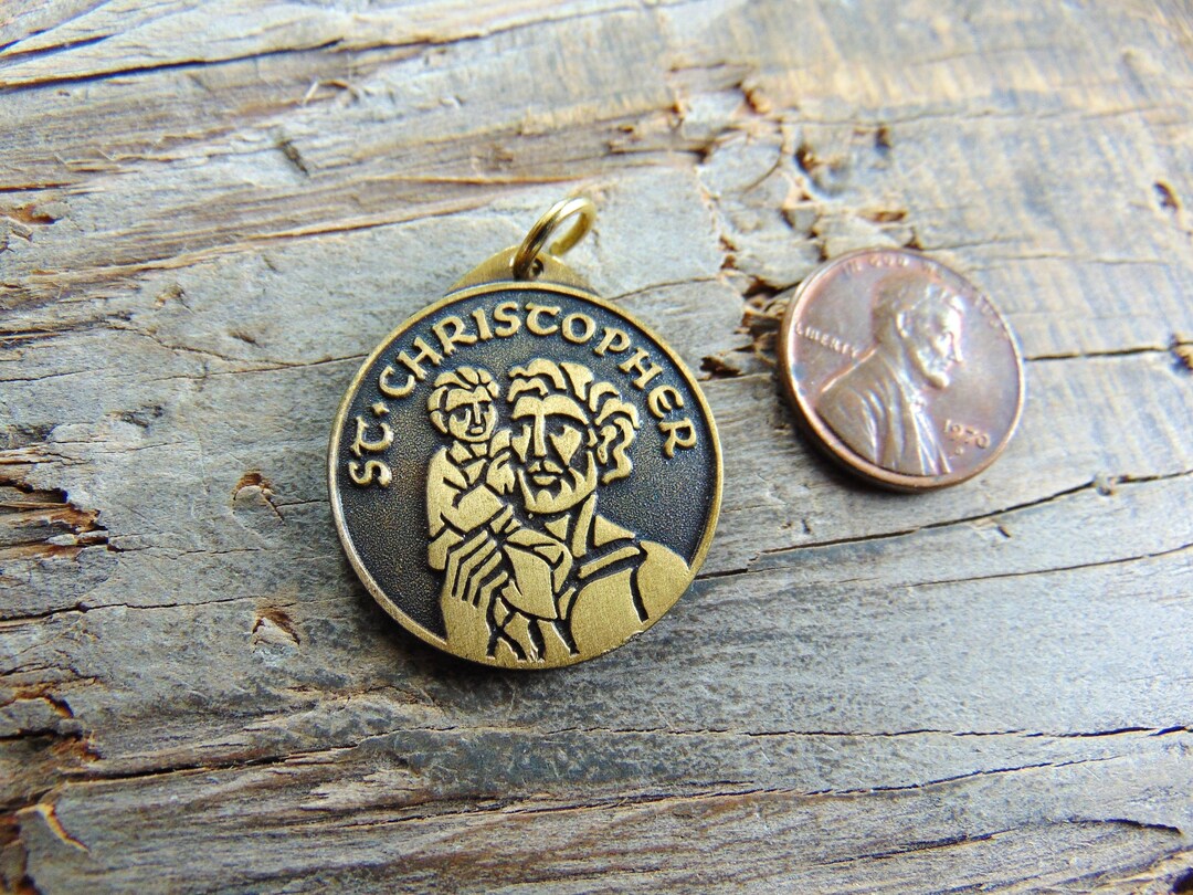 Saint Christopher Vintage Catholic Medal or Pendant Pray for Us to the ...