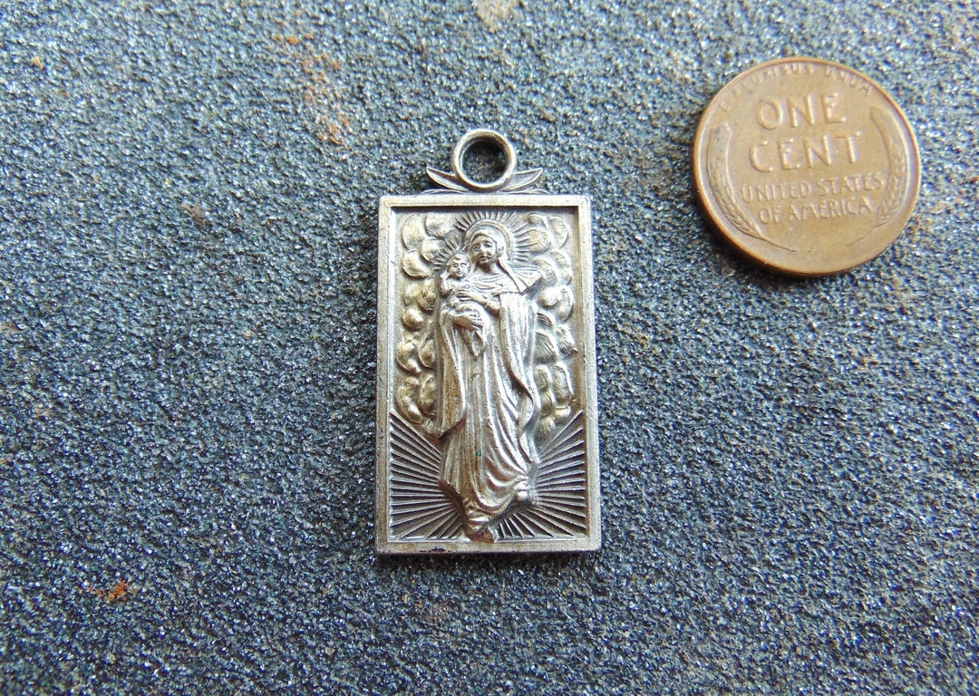 Our Lady of the Snows Vintage Catholic Medal or Pendant Signed Creed ...