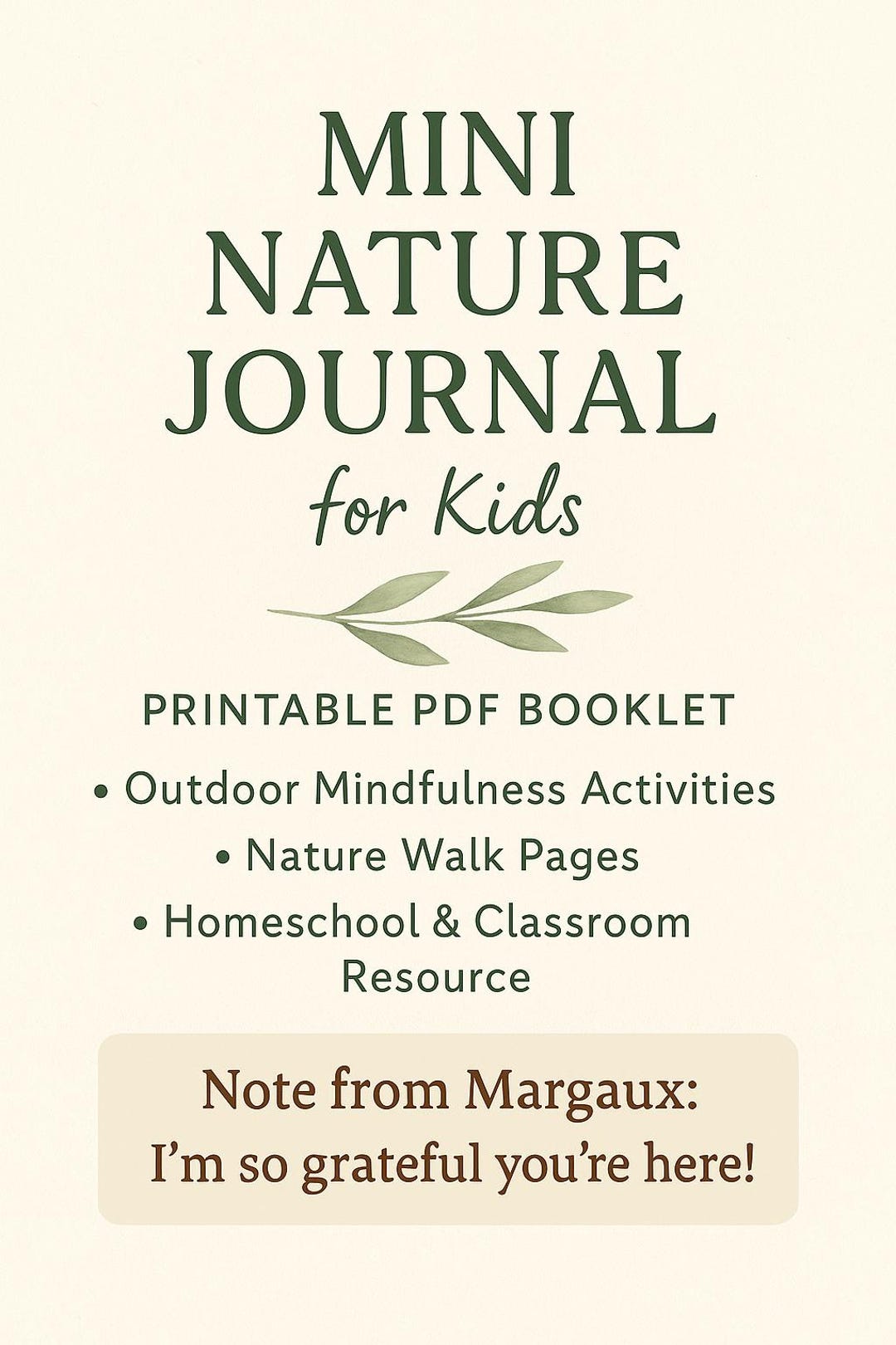 Mini Nature Journal for Kids – Printable PDF Booklet | Outdoor ...