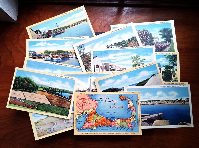 15 Linen Cape Cod MA Postcards: Vintage, Hyannis, Onset Island, Sand ...