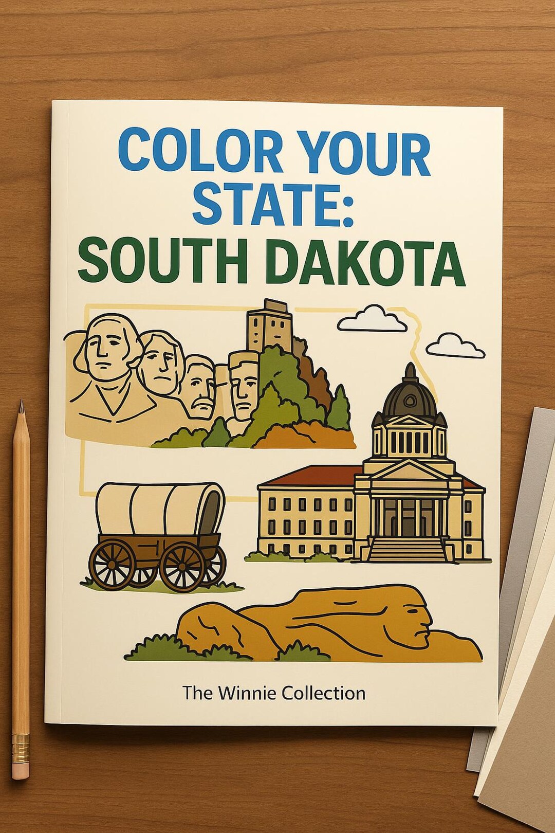 Color Your State South Dakota Coloring Book for Kids & Adults | 10 ...