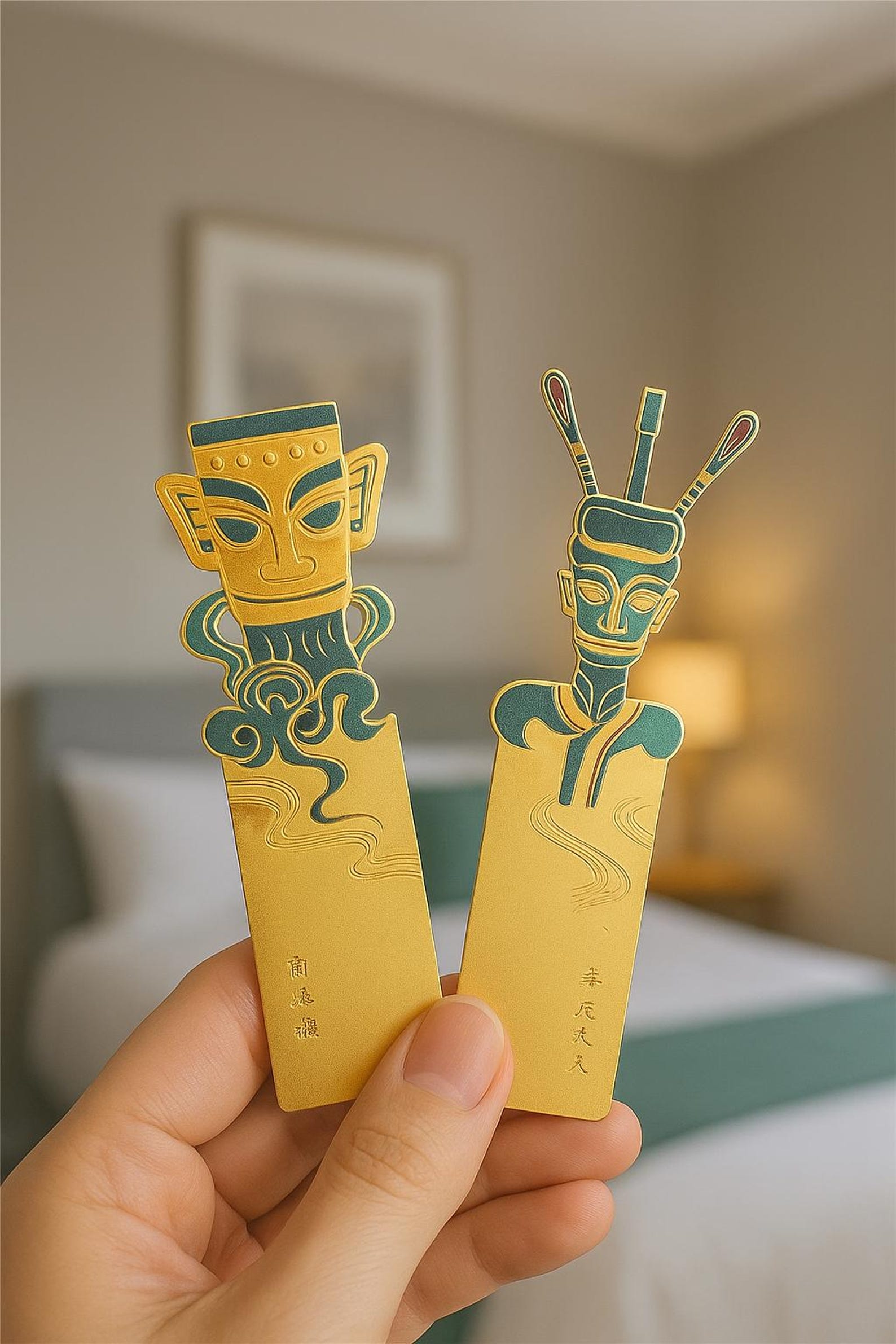 Metal Golden Hollow Bookmarks Set 5pcs/10pcs Sanxingdui Mask Theme ...