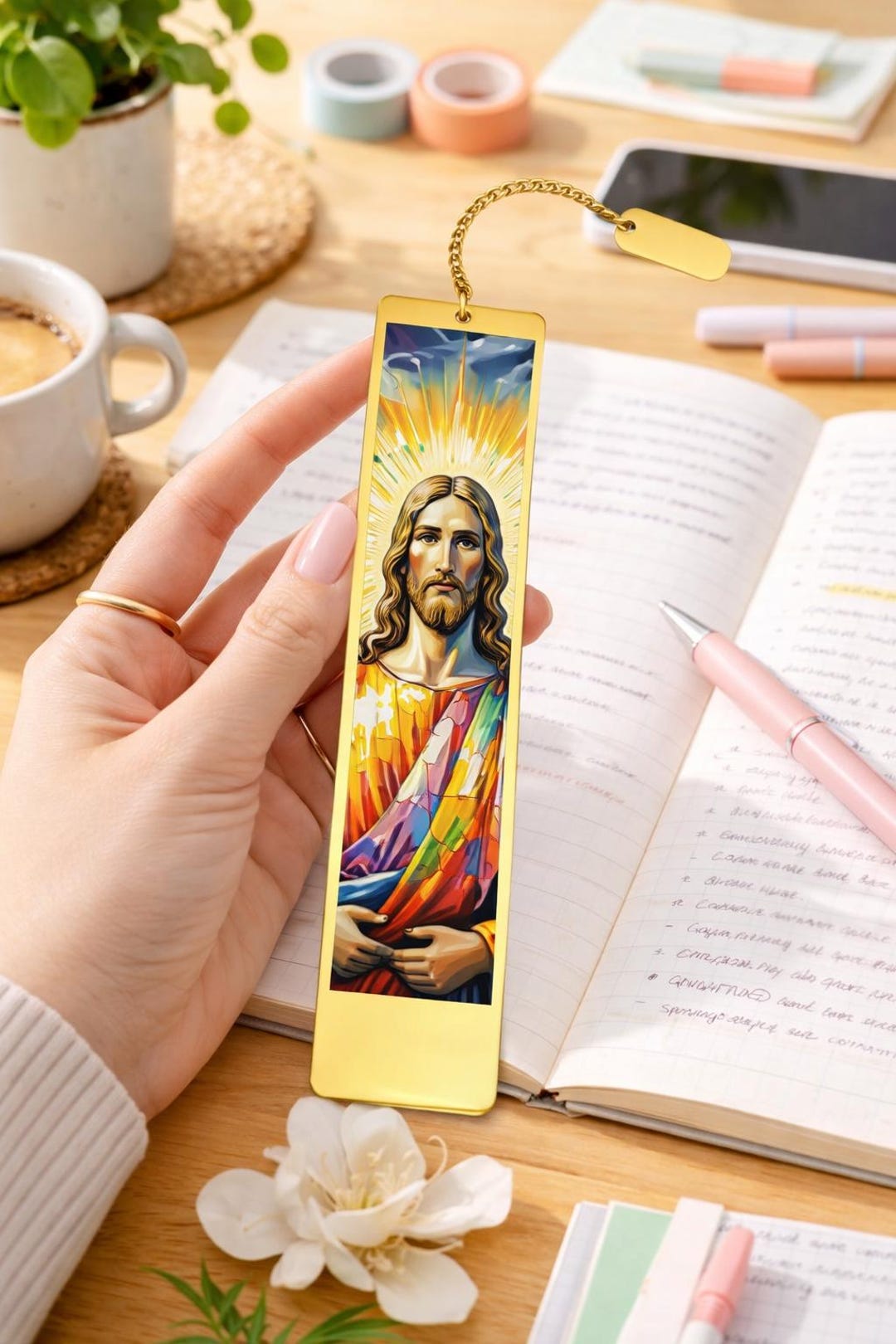 Jesus Christ Bookmark Oil Painting – Stainless Steel Religious Book ...