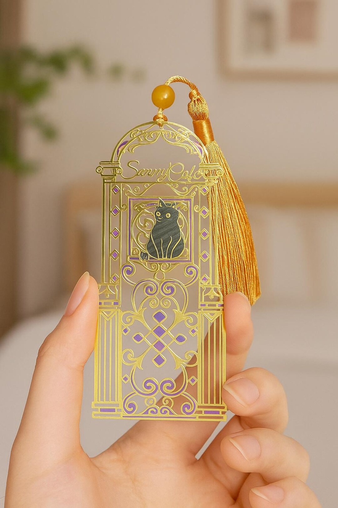 Cat Tassel Metal Bookmark, Brass Hollow Classical Cute , Reading ...