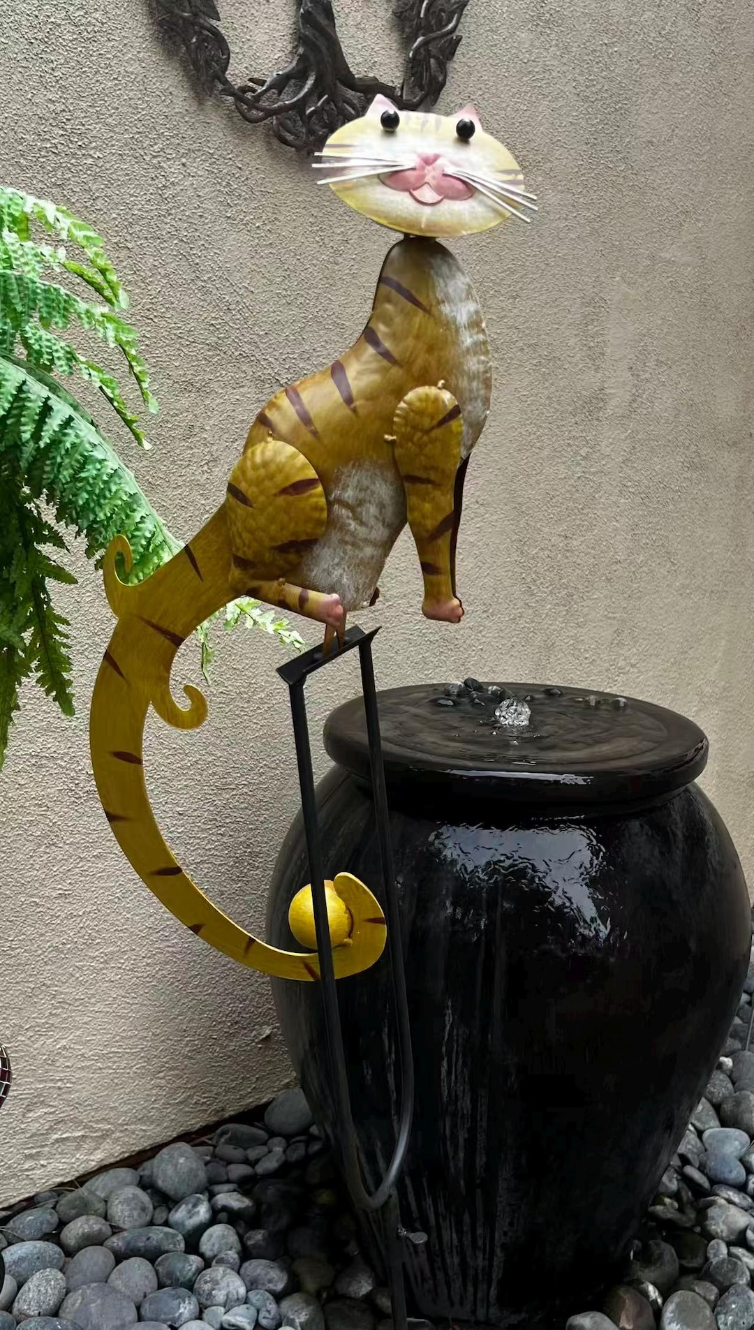 Garden Sprites Hand-forged Iron Art Swinging Cat - Etsy