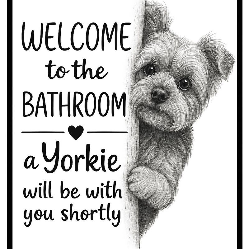 Yorkie Bathroom Art Decor - Etsy